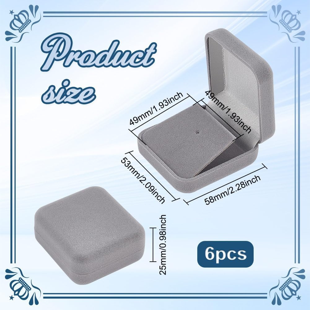 6Pcs Silver Velvet Badge DisplayBox 30mm Lapel Pin Collection Display ...