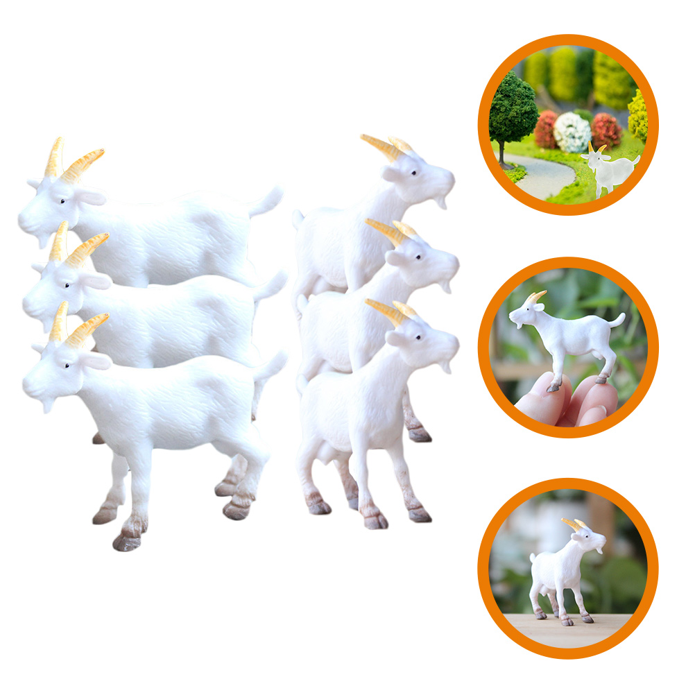 6Pcs Simulated Goat Figurines Small Goat Statues Fake Goat Modeling ...