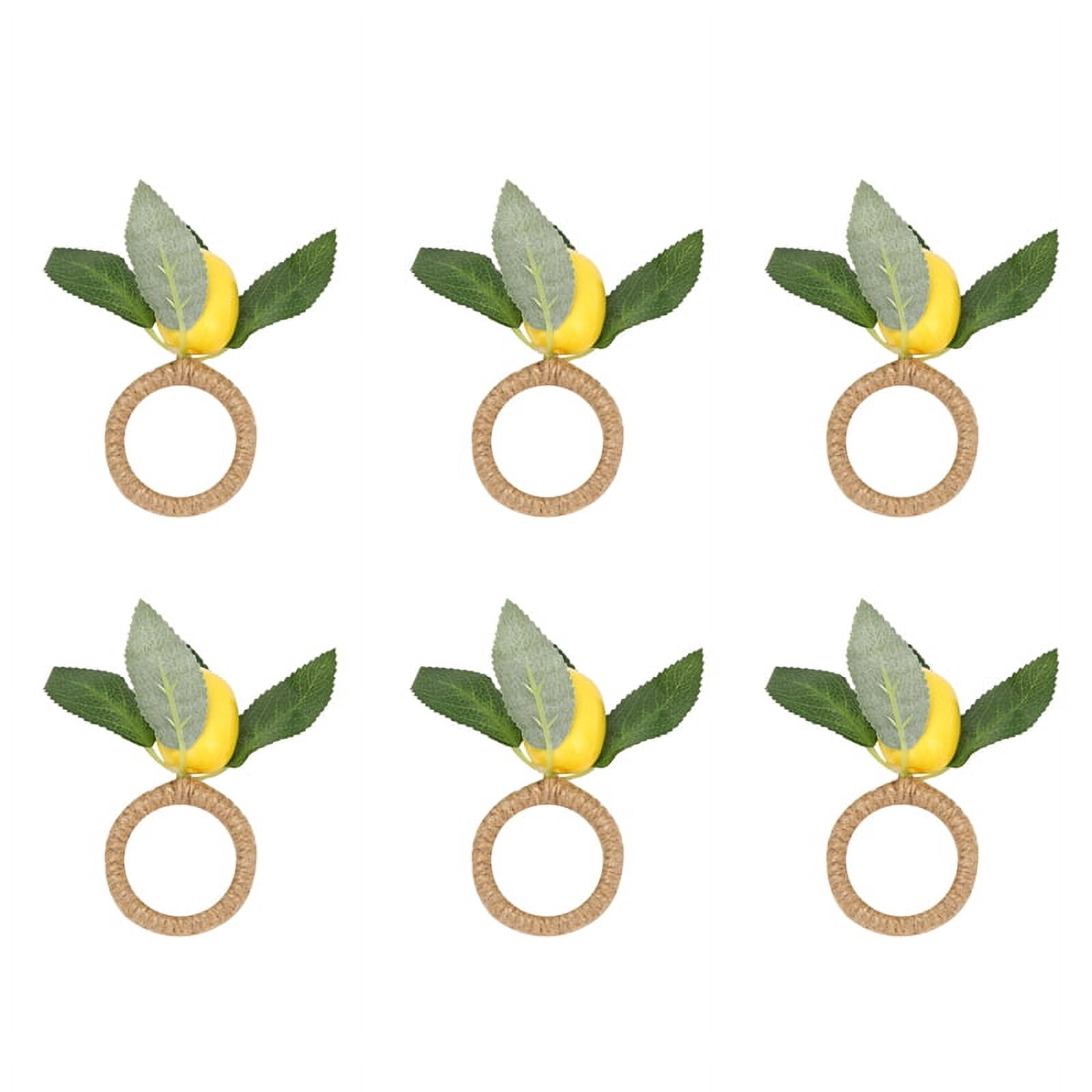 6Pcs Simulation Lemon Plant Napkin Ring Fruit Meal Buckle Hotel Model ...