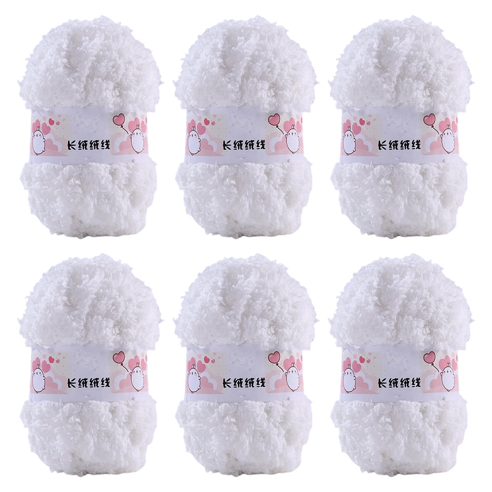 6Pcs Single Strand Coral Thick Yarn Long Pile Half-side Fluffy Hat ...