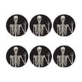6Pcs Skeleton Skull Pattern Coasters Ceramic Stone Round Cup Mats Table ...