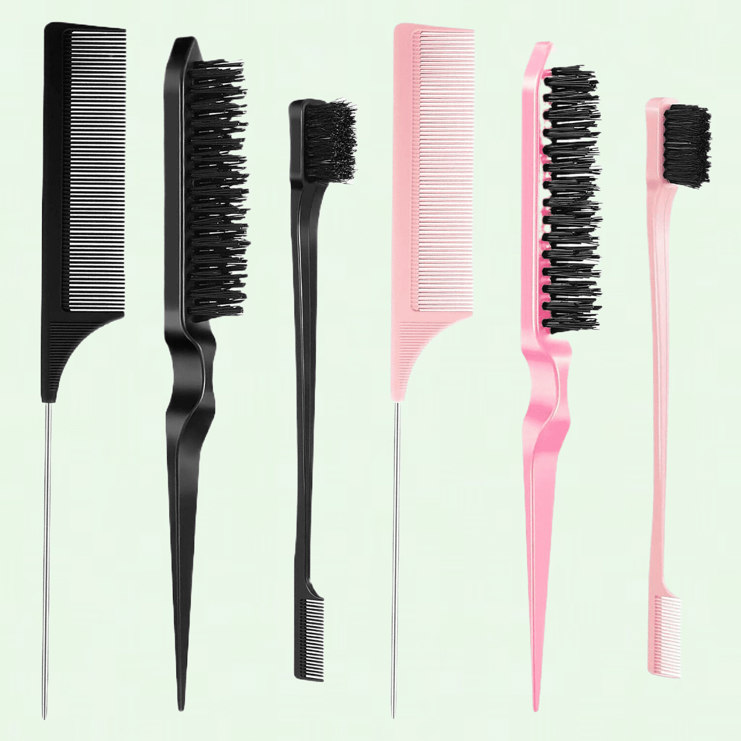 6Pcs Slick Back Hair Brush Gel Hair Brush Hair Brush Edge Comb Slick ...