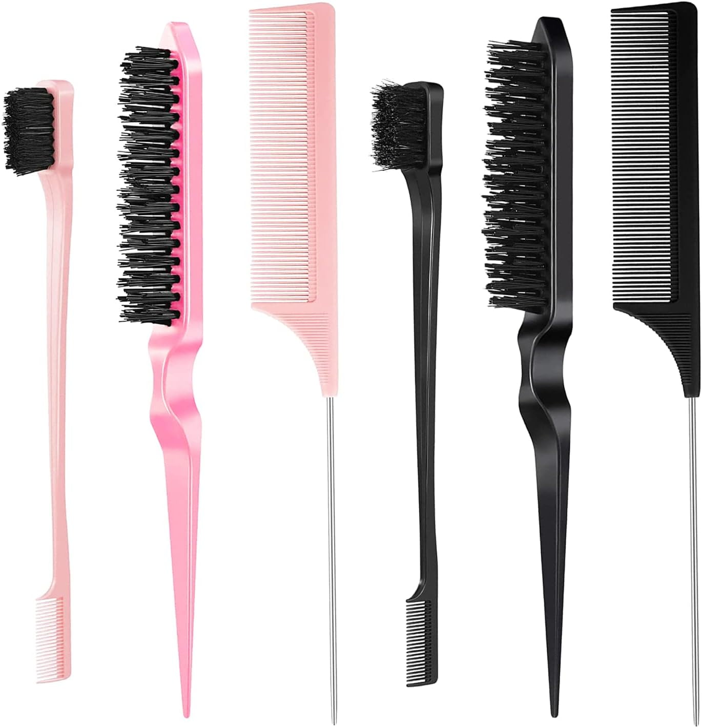 6Pcs Slick Back Hair Brush Hair Gel Brush Hair Brush Comb Brush Slick ...