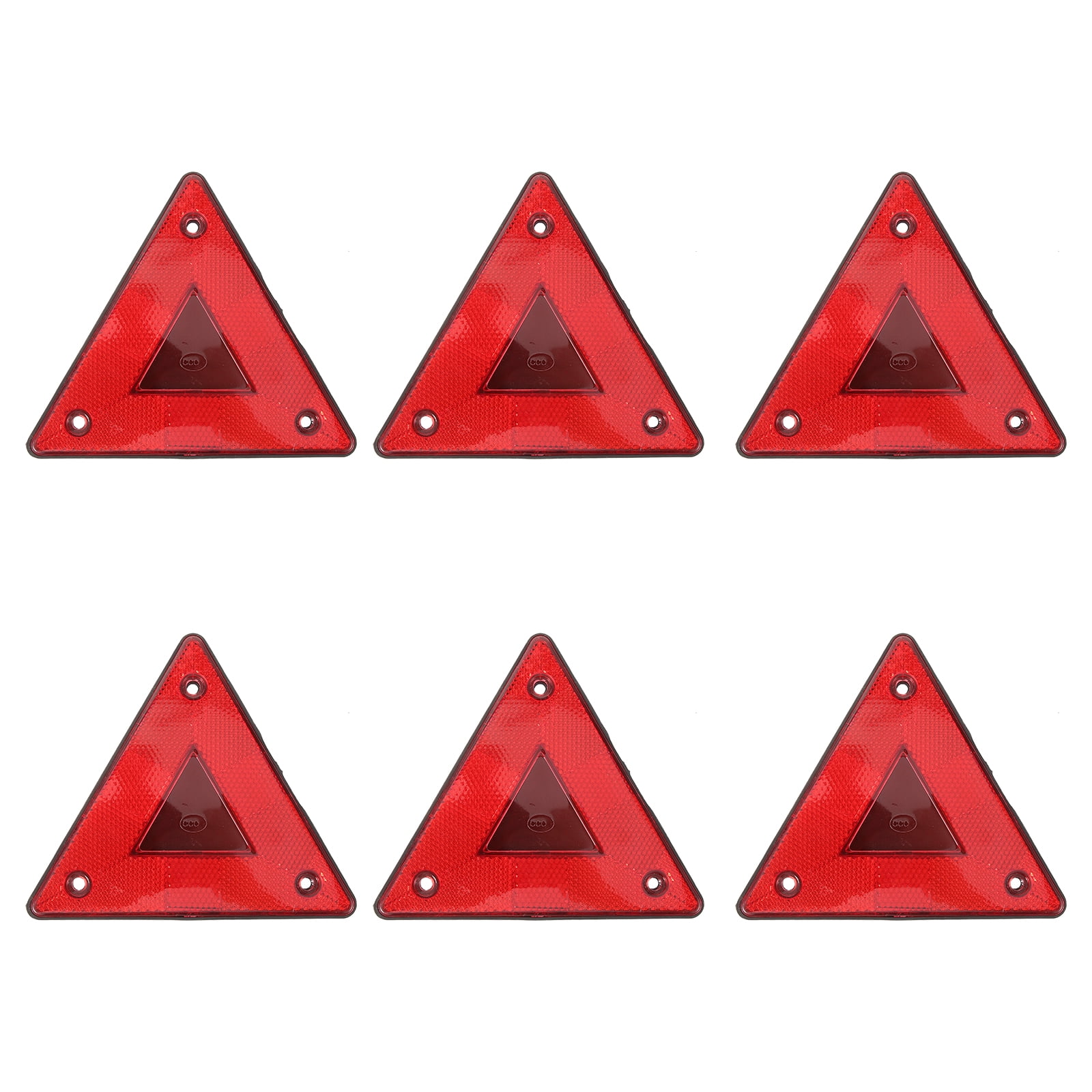 HEALEEP Red Triangle Reflectors for Vehicle Safety, Plastic, 6 Pieces ...