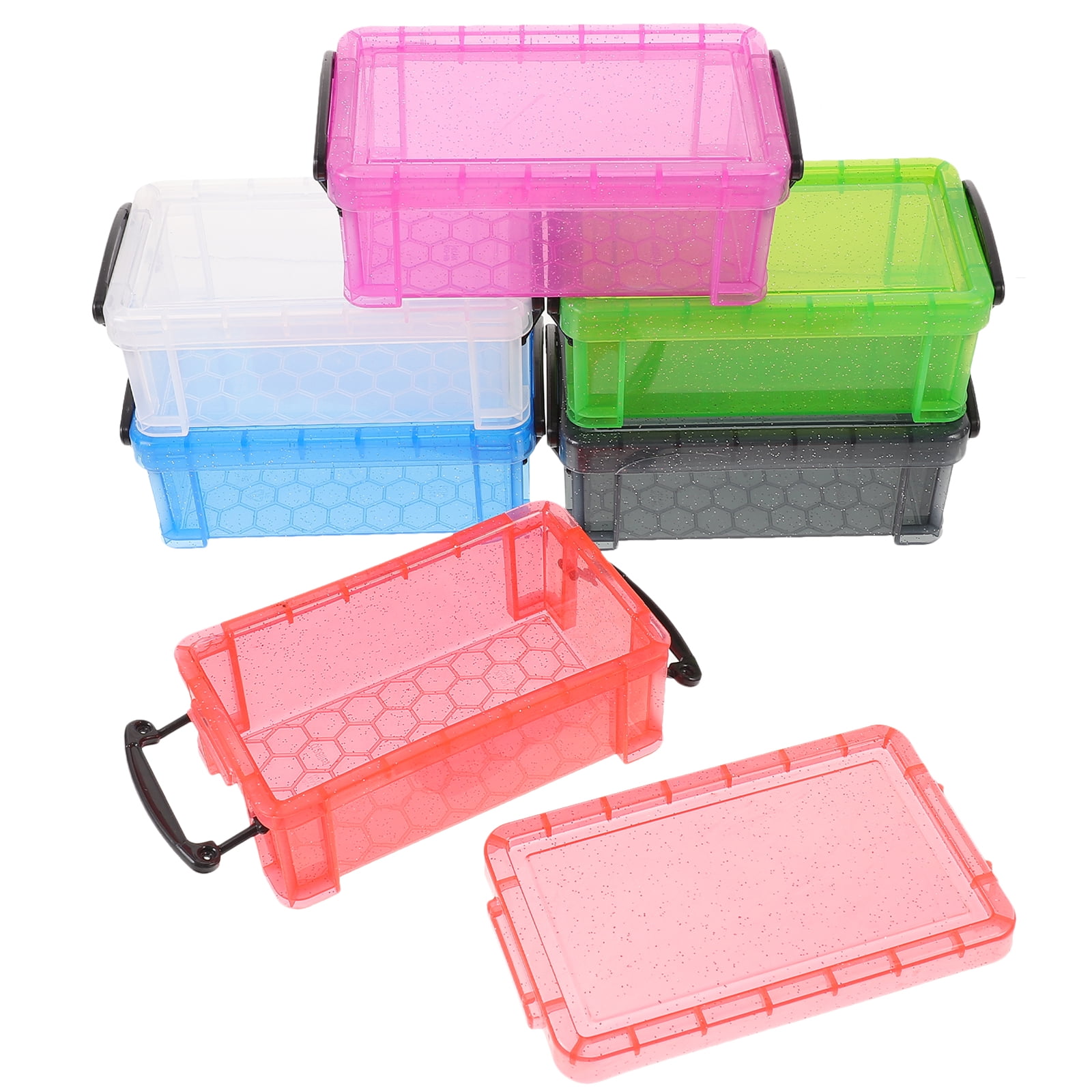 6Pcs Small Containers with Lids Clear Plastic Box Clear Storage Box ...