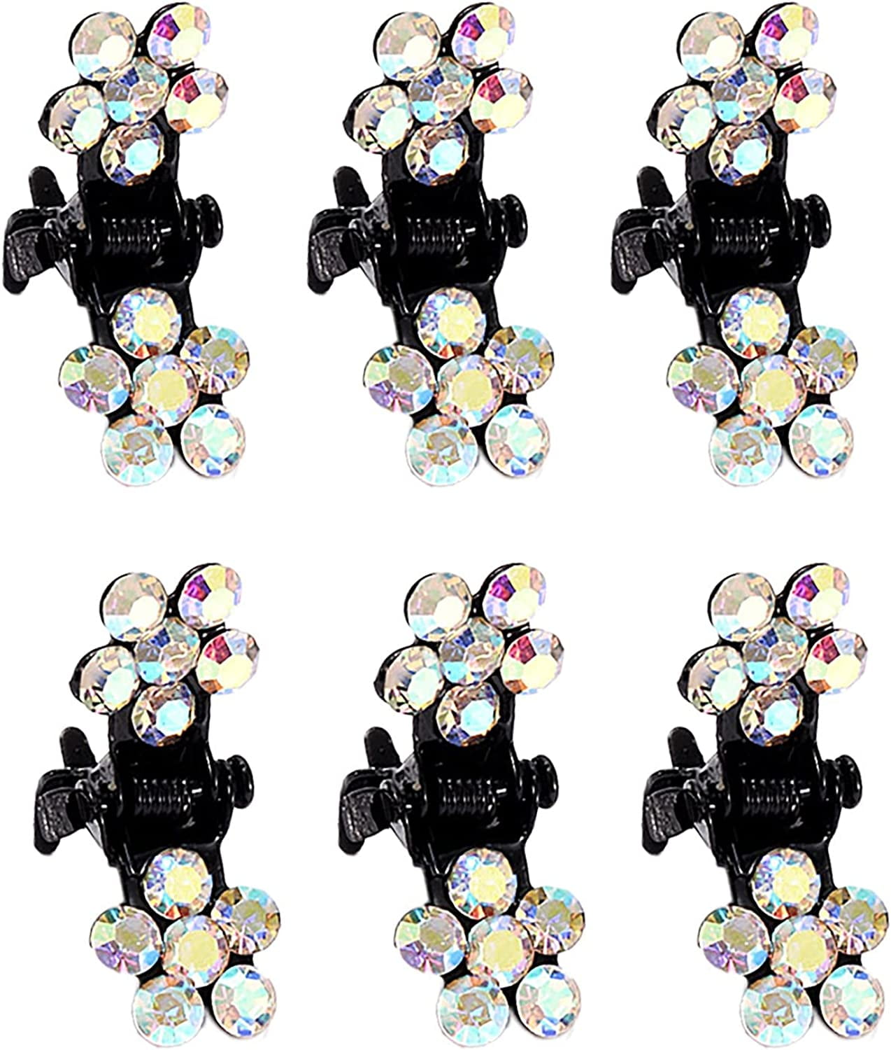 6Pcs Small Hair Claw Clips - Mini Hair Pins Bohemian Rhinestone Hair ...