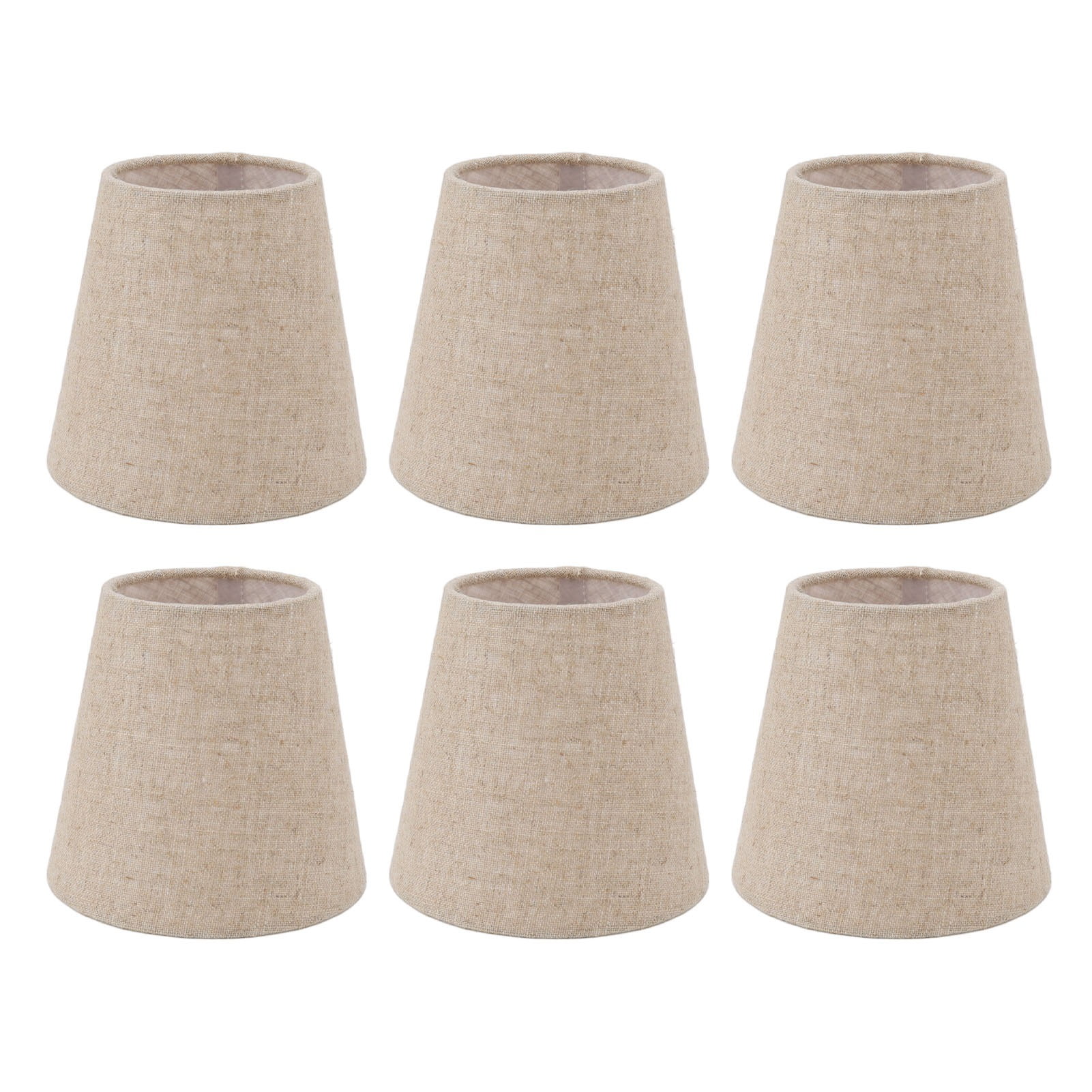 6Pcs Small Lamp Shade Clip On Drum Linen Fabric Lampshade for Candle ...