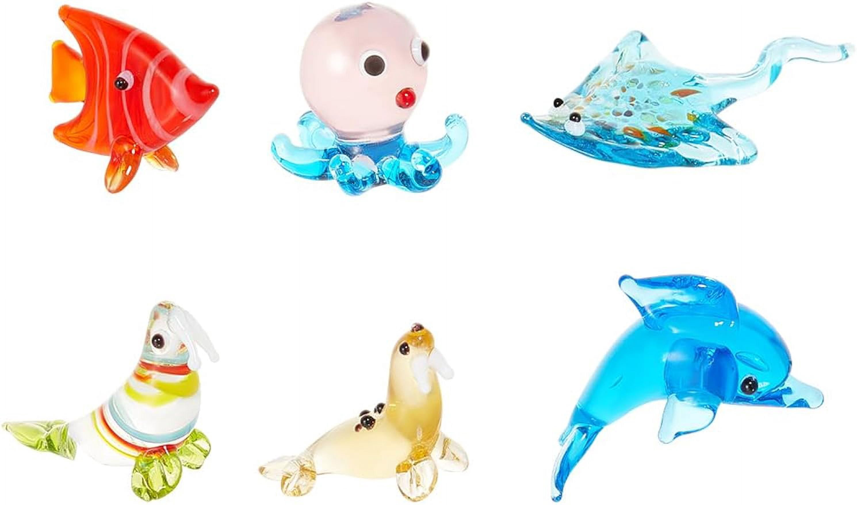 6Pcs Small Ocean Animal Bird Figurines 6 Style Sea Animal Ornament for ...