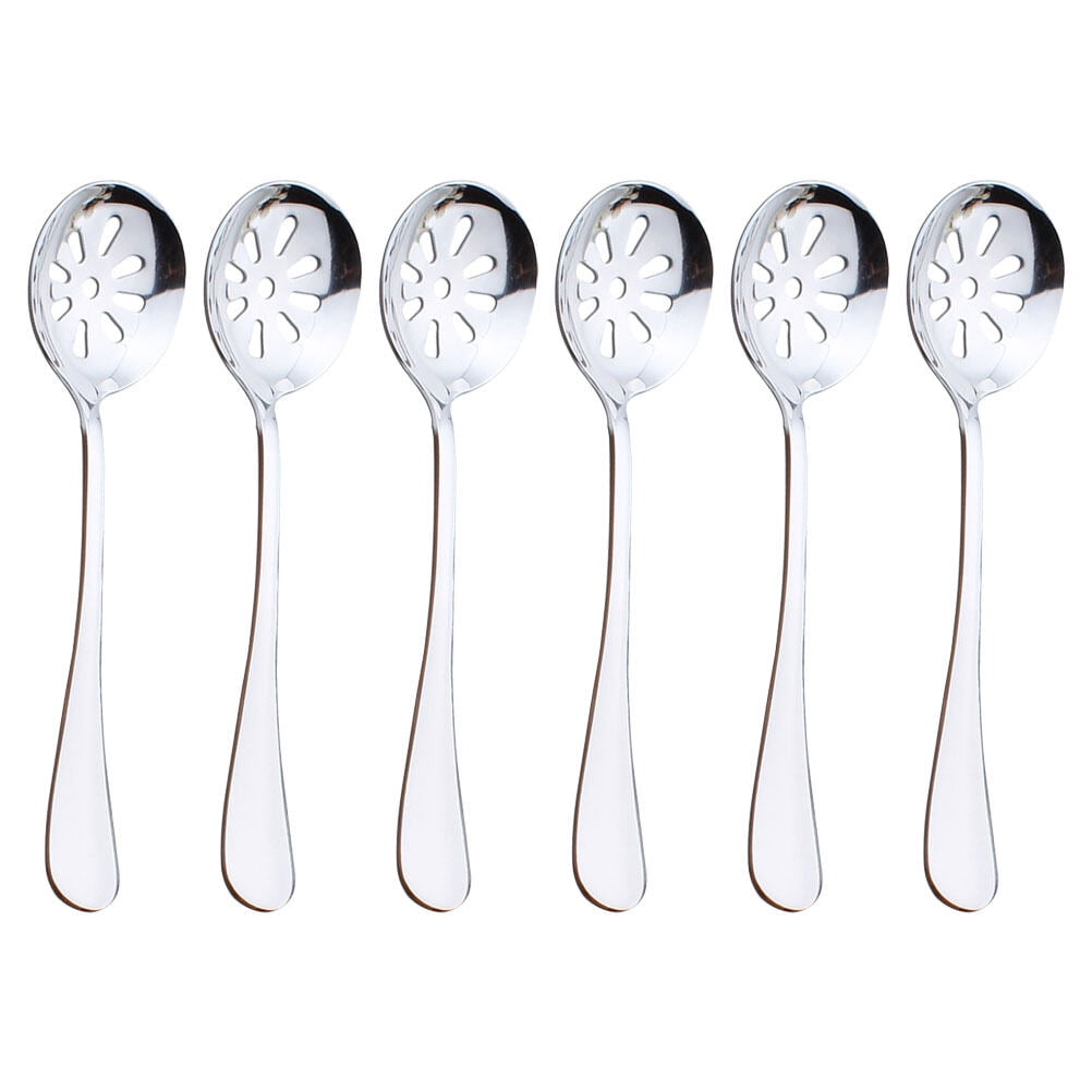 6Pcs Small Slotted Spoons Metal Caviar Spoons Slotted Spoon for Filter ...