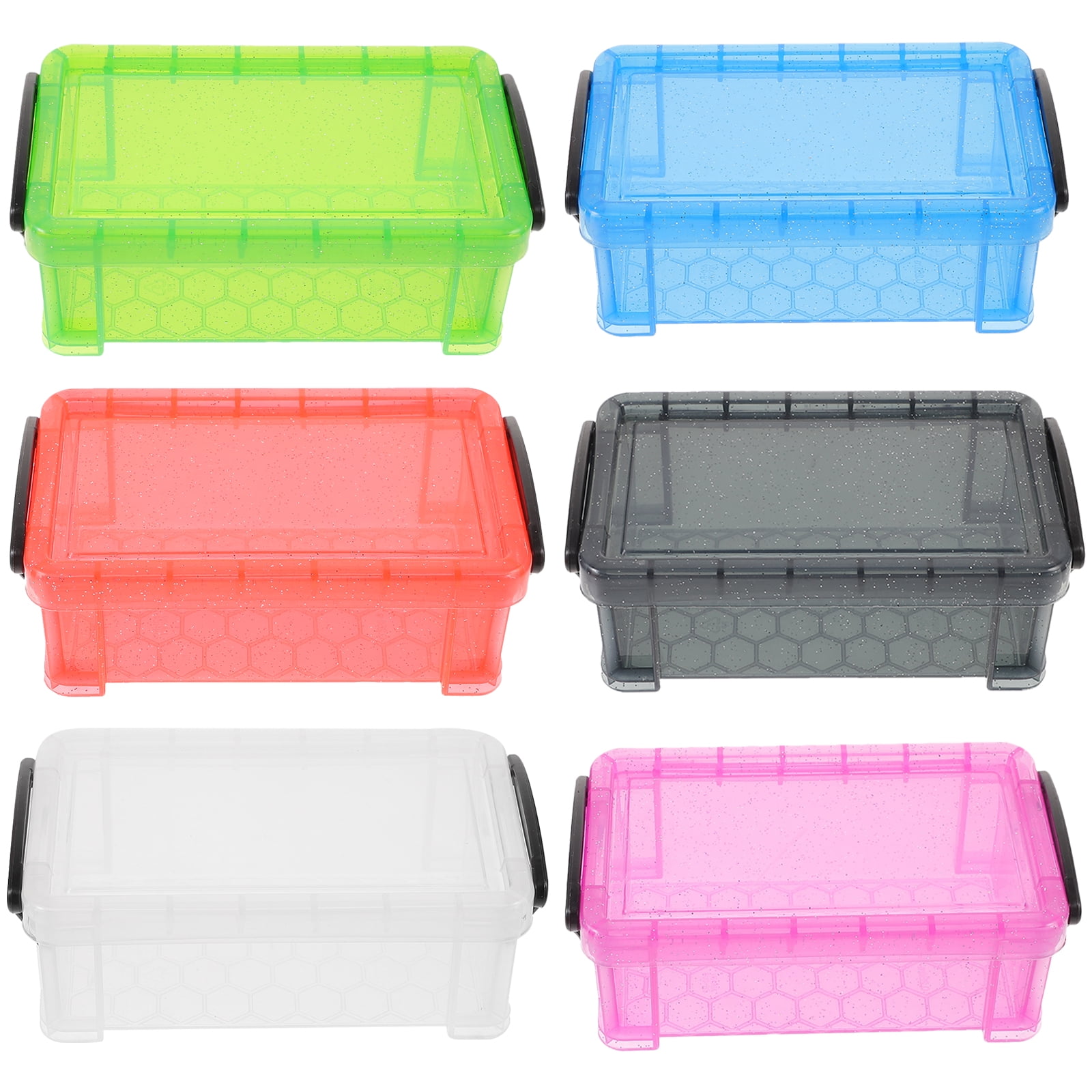 6Pcs Small Storage Containers Mini Clear Boxes Small Container with Lid ...