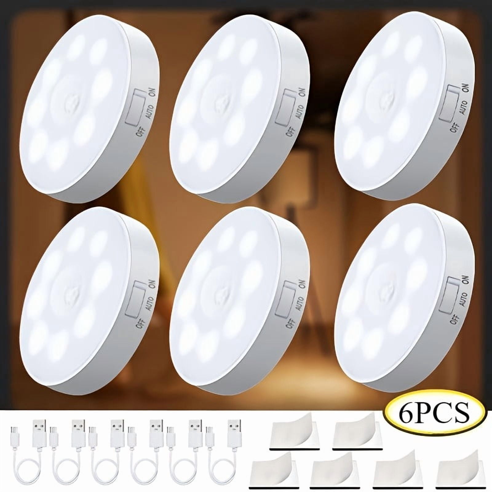 6Pcs Smart LED Step Lights, Motion & Light Sensor, Wireless ...