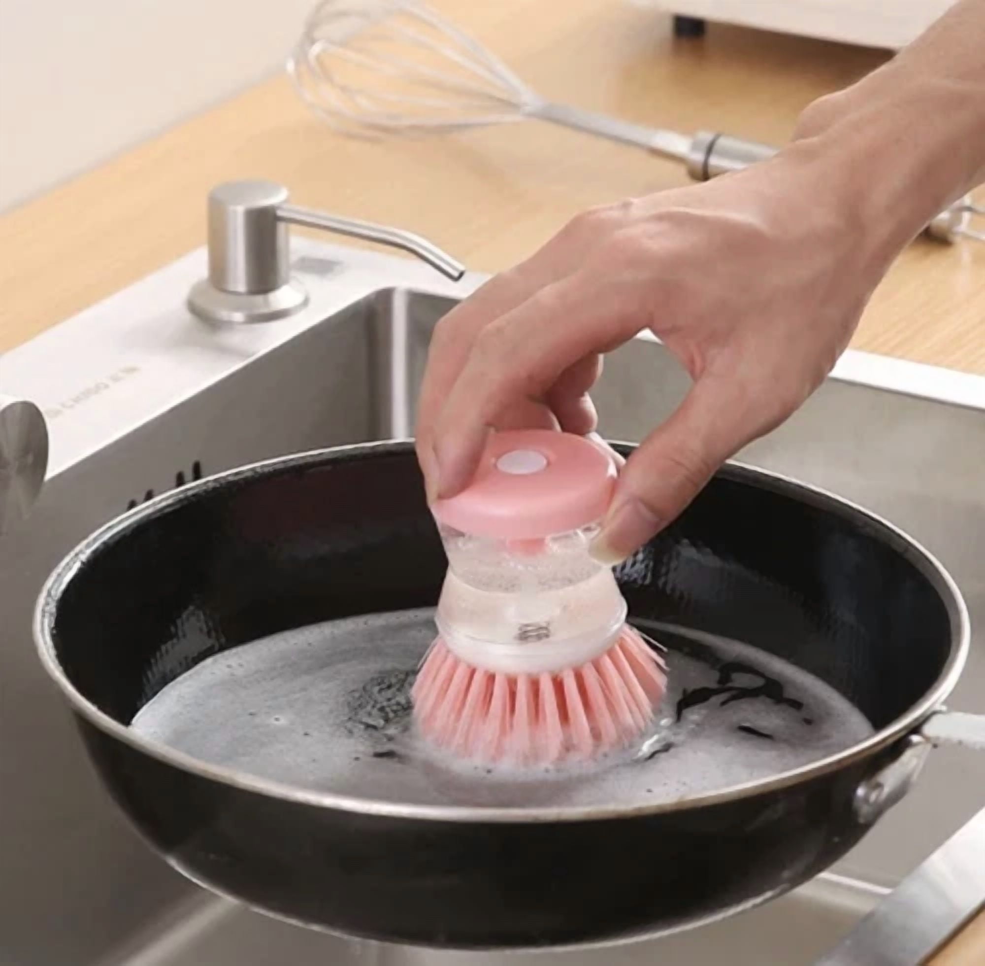 6Pcs Soap Liquid Dispensing Pot Brushes Kitchen Dish Pan Sink Clean ...