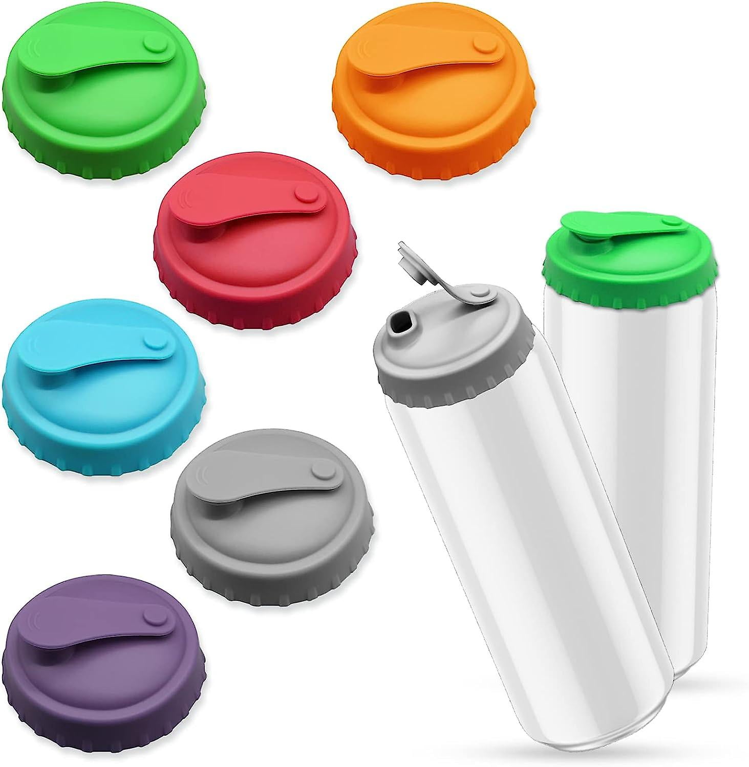 6Pcs Soda Can Cover Lids, Silicone Can Lid Can Protector, Reusable Can ...