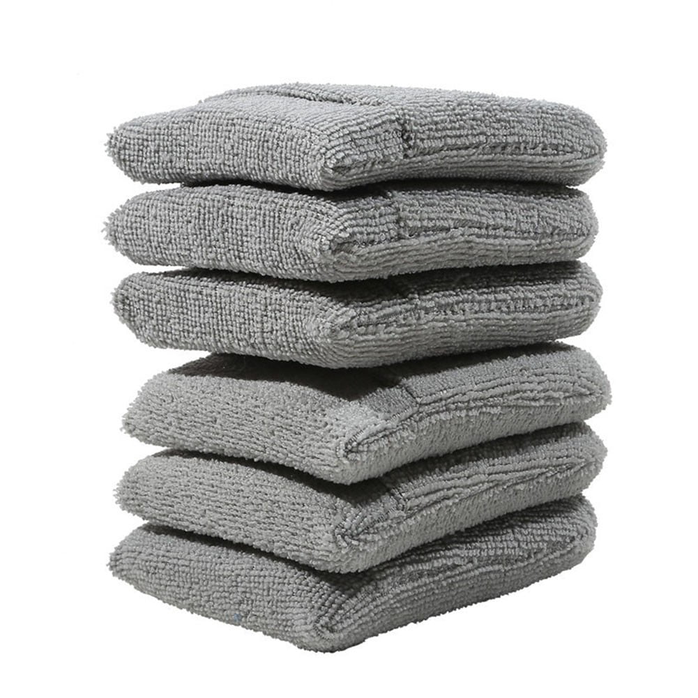 6Pcs Soft Microfiber Car Wax Foam Applicator Mitts Polishing Sponge ...