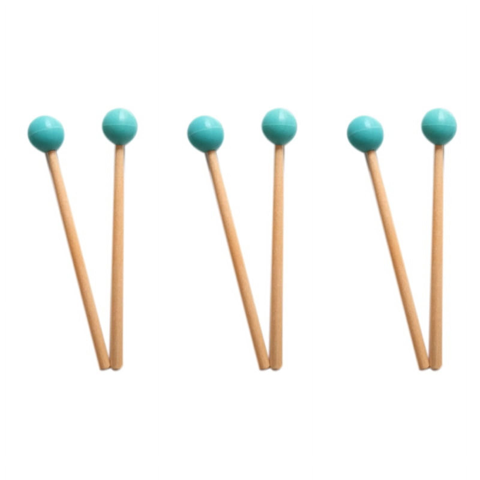6Pcs Soft Rubber Sticks Wood Handle Bell Mallets for Glockenspiel ...