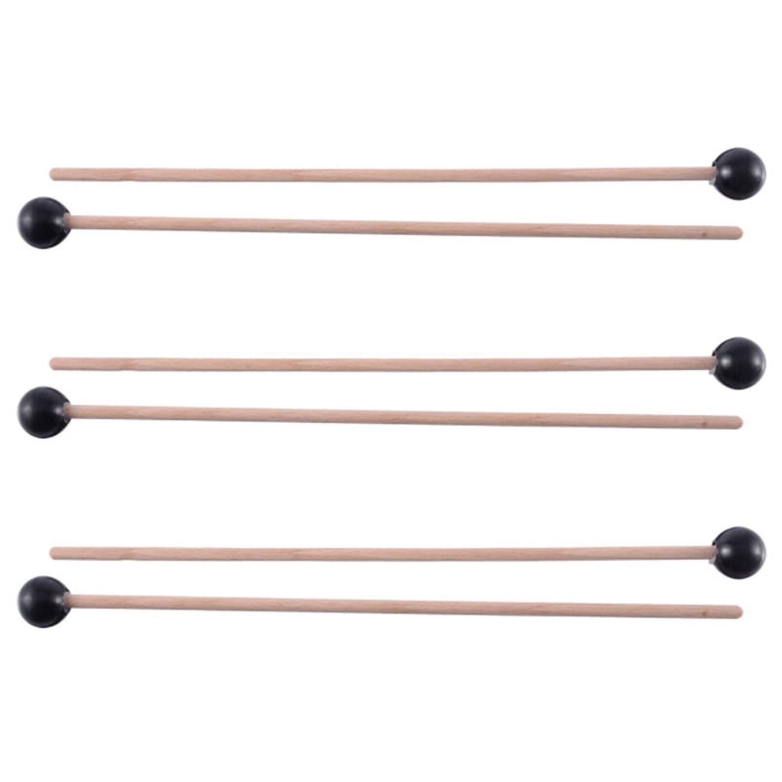 6Pcs Soft Rubber Sticks Wood Handle Mallets for Glockenspiel Xylophone ...