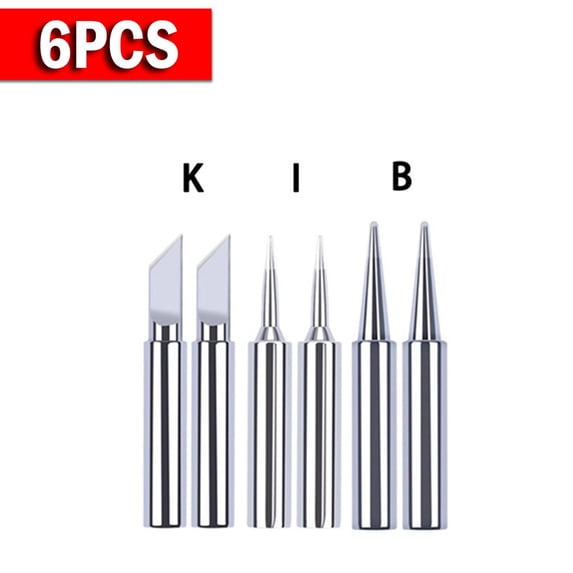6Pcs Soldering Iron Tips I+B+K Soldering Tip Soldering Iron Pure Copper ...