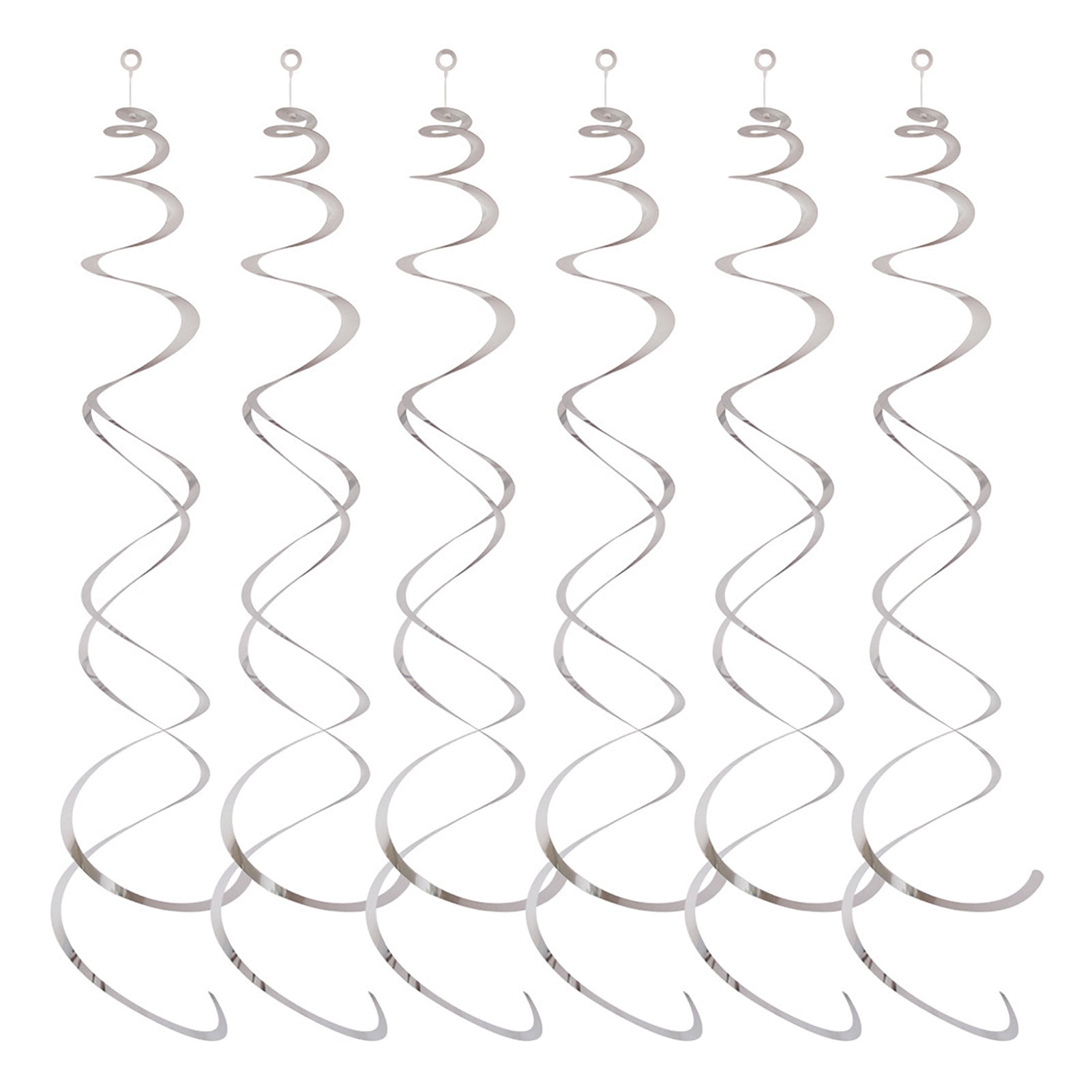 6Pcs Spiral Pendant Party Streamers Hanging Plastic Streamer Spiral ...