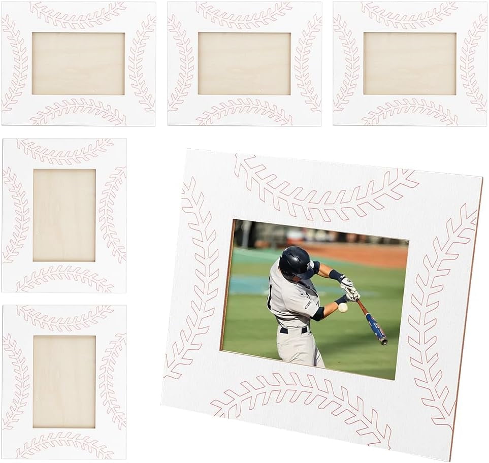 6Pcs Sport Pattern Photo Frames Fits 6x4 Inch Photos Baseball Tabletop ...