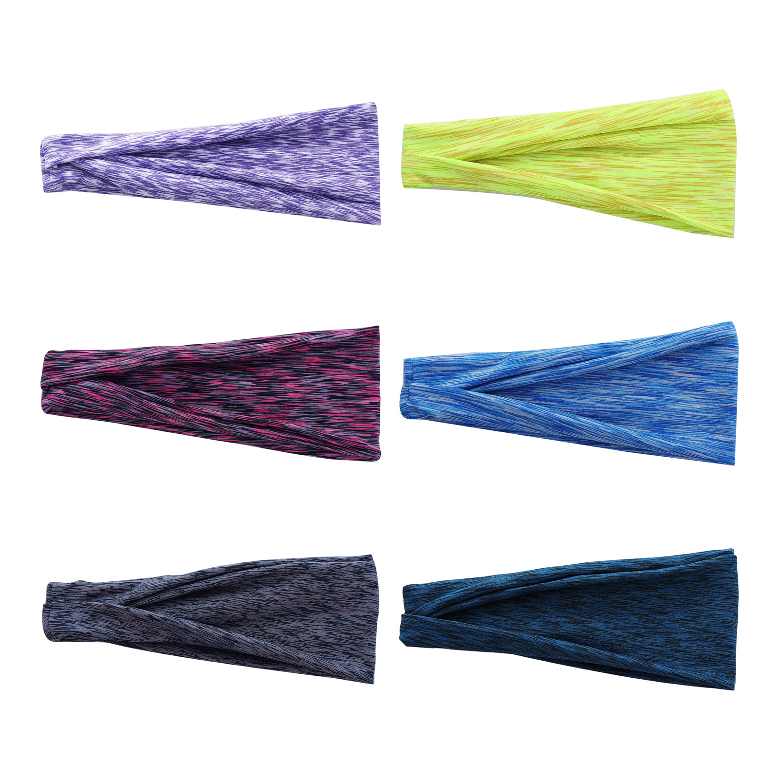 6Pcs Sport Sweatbands Headbands Elastic Workout Sweat Headband for ...