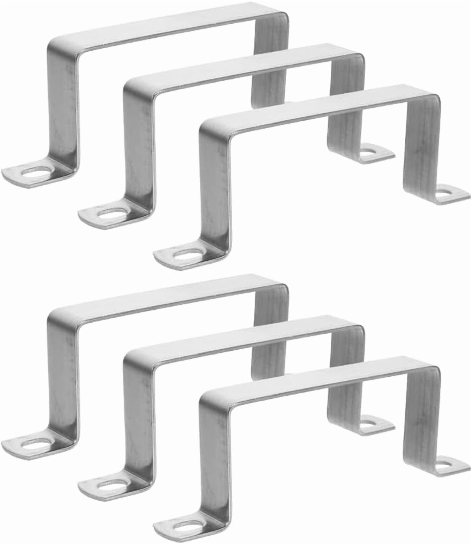 6Pcs Square Tube Clamps Pipe Support Base U Brackets Metal Tube Mount ...
