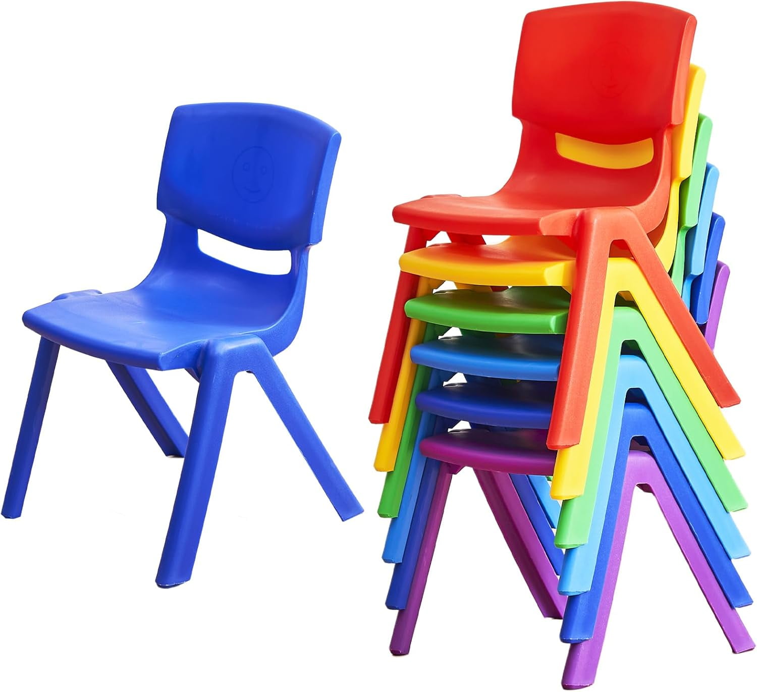 6Pcs Stackable School Chairs, Colorful Kids Plastic Chair for Toddlers ...