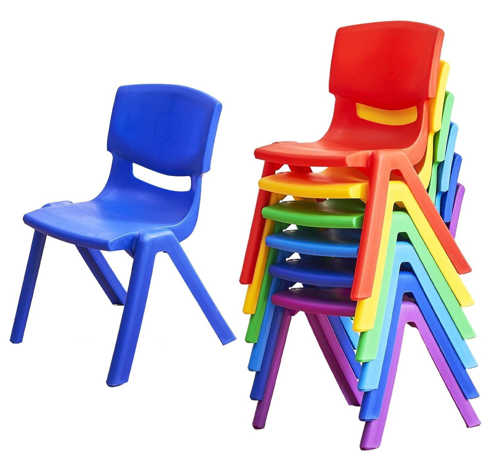 6Pcs Stackable School Chairs, Colorful Kids Plastic Chair for Toddlers ...