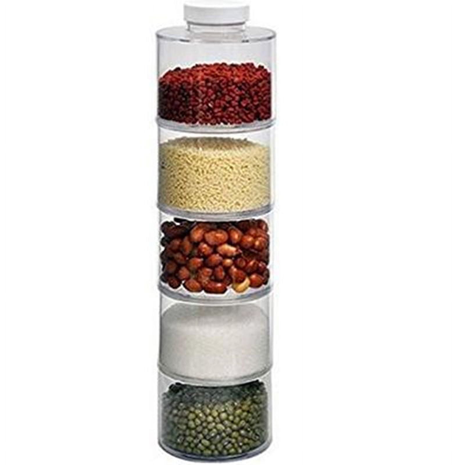 6Pcs Stackable Storage Jar Spice Storage Boxes Transparent Spice Tower ...