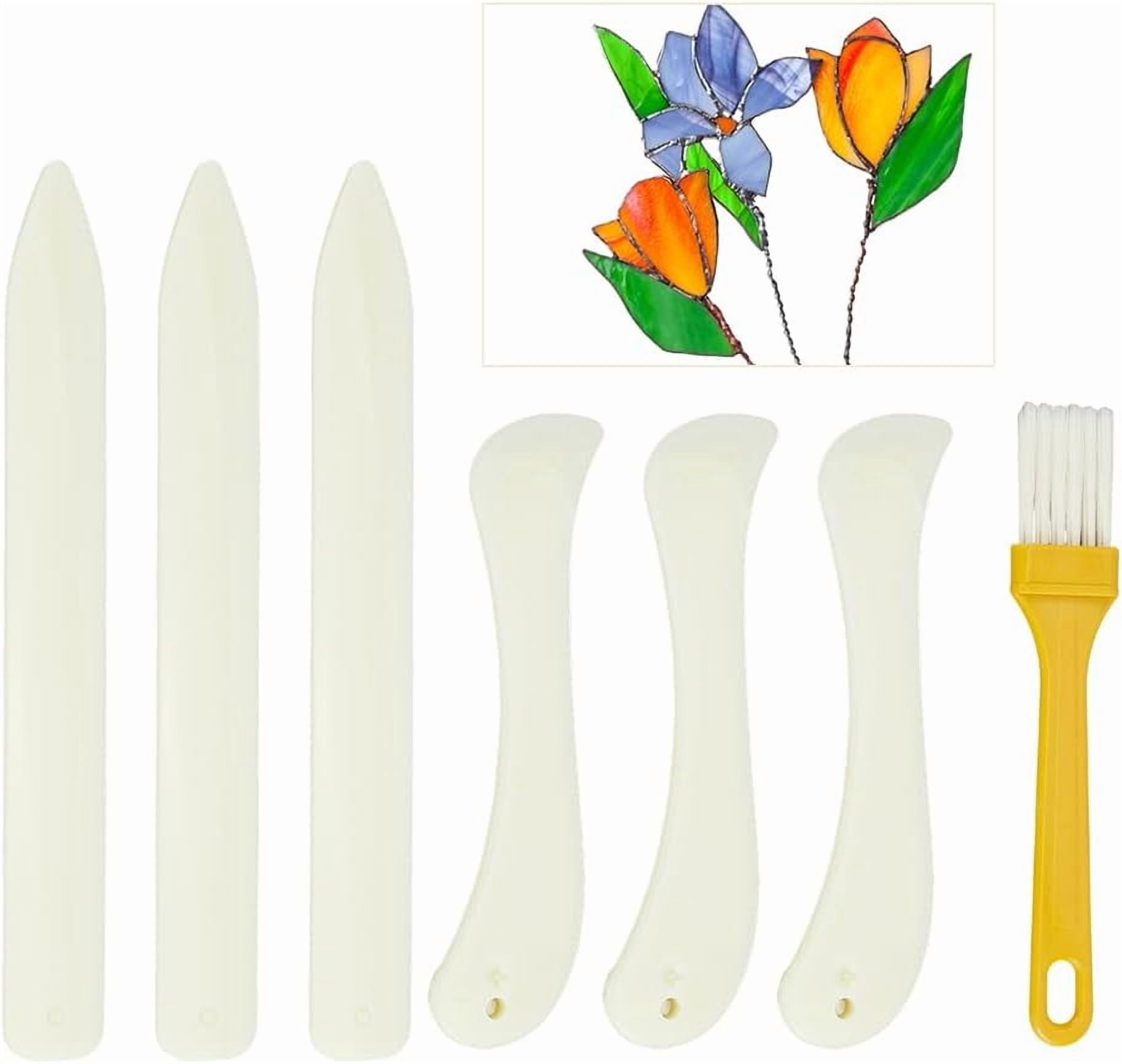 6Pcs Stained Glass Plastic Burnisher Bone Folder Stained Glass Supplies ...