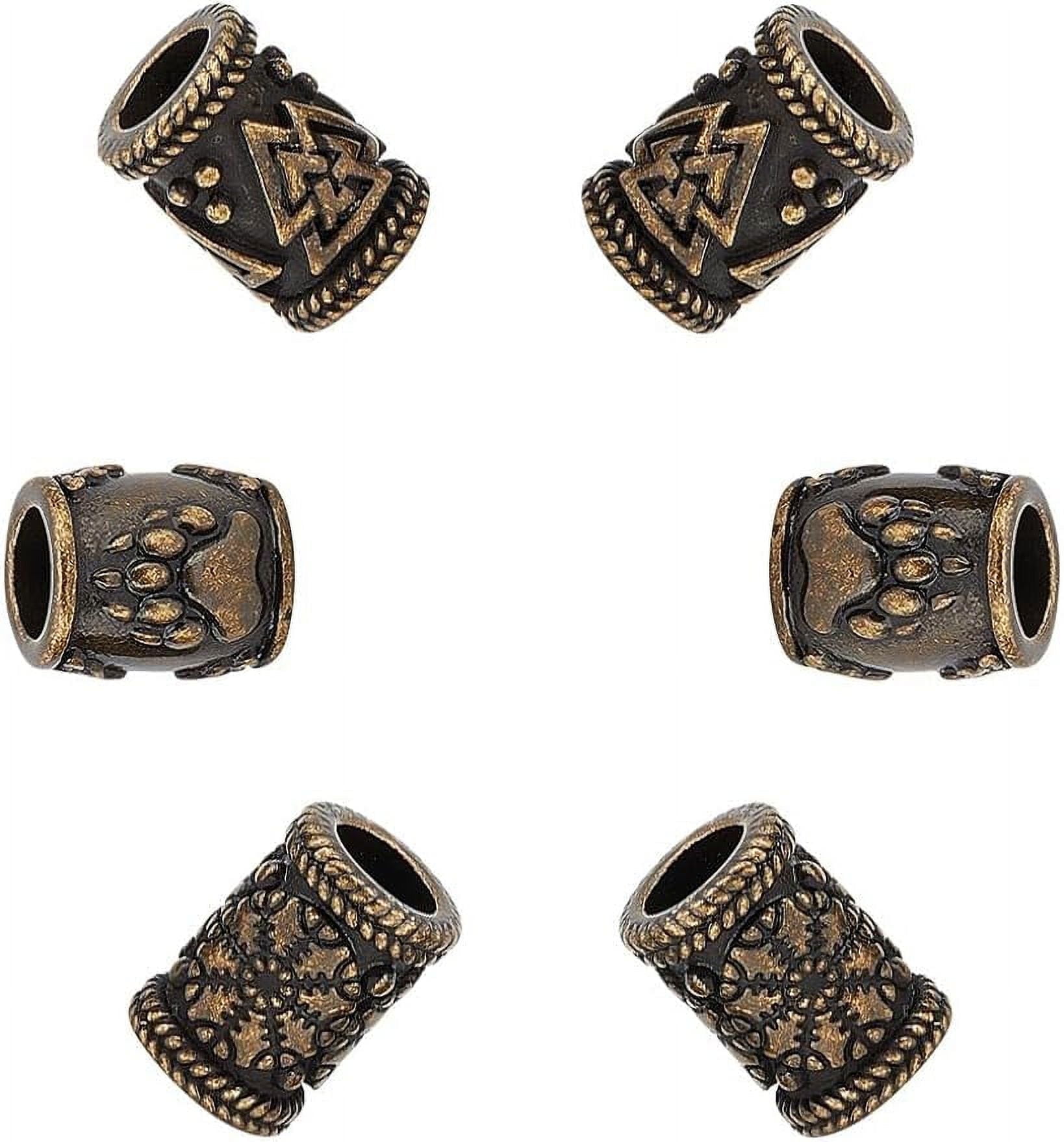 6Pcs Stainless Steel European Beads Large Hole Beads Spacer Beads ...