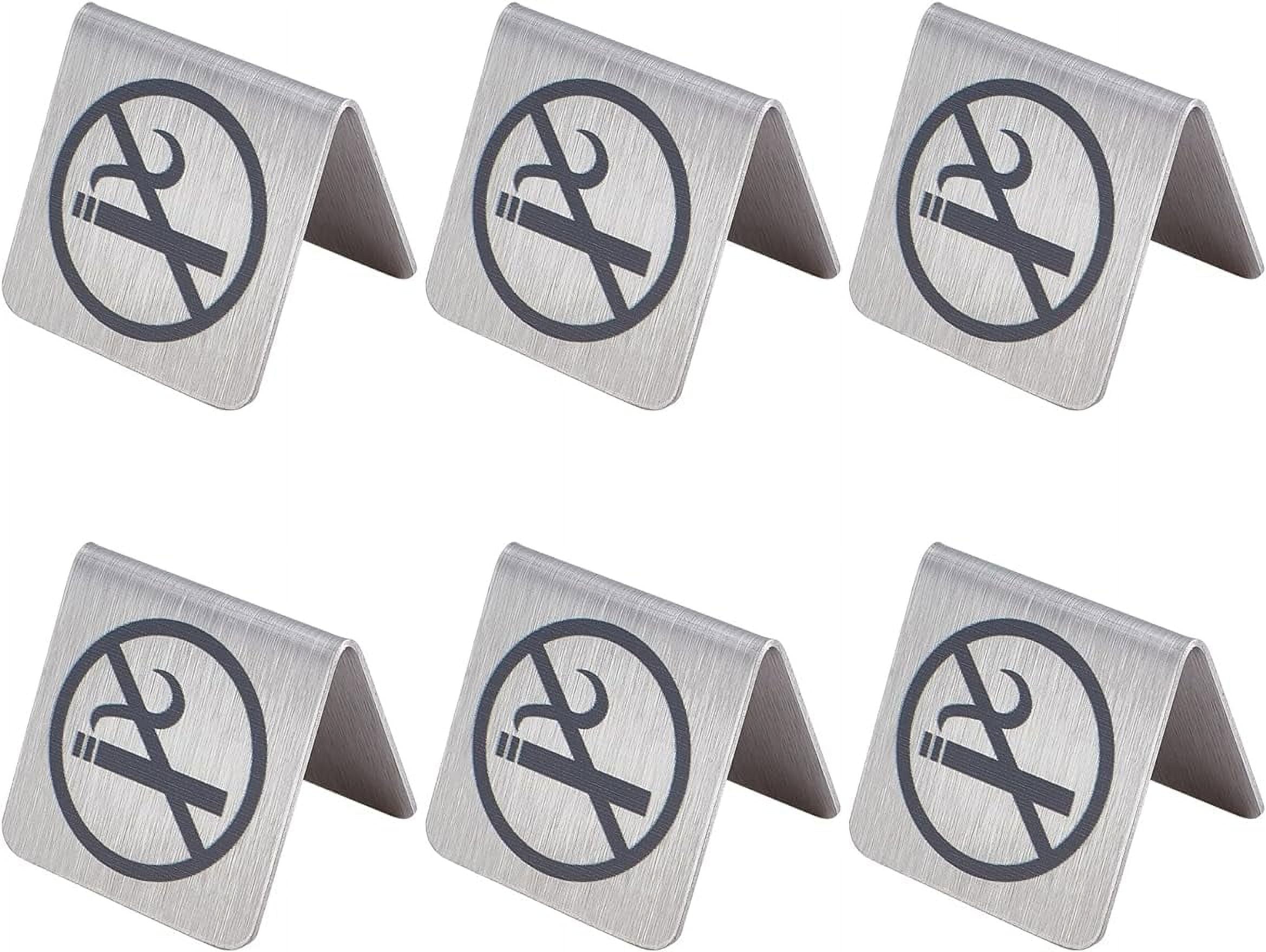 6Pcs Stainless Steel No Smoking Table Sign Reservation Signage Board ...