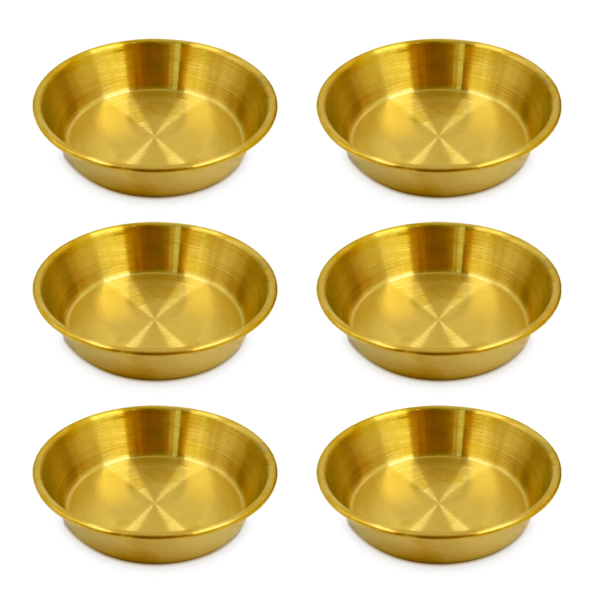 6Pcs Stainless Steel Sauce Dishes Round Seasoning, Soy Sauce Dipping ...