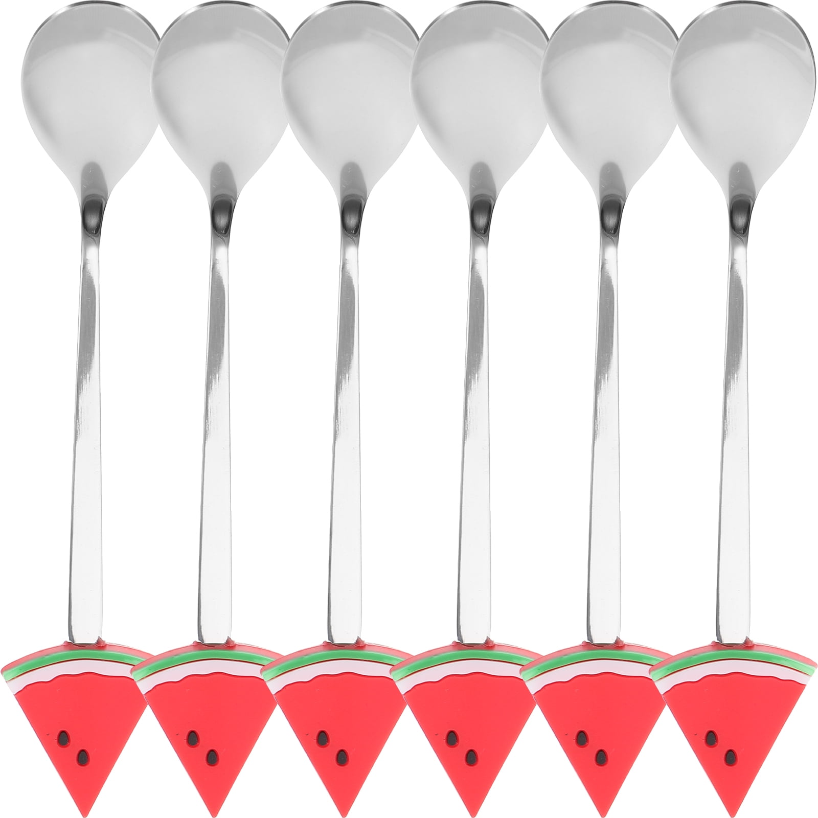 6Pcs Stainless Steel Spoons Adorable Watermelon Topper Spoons Dessert ...