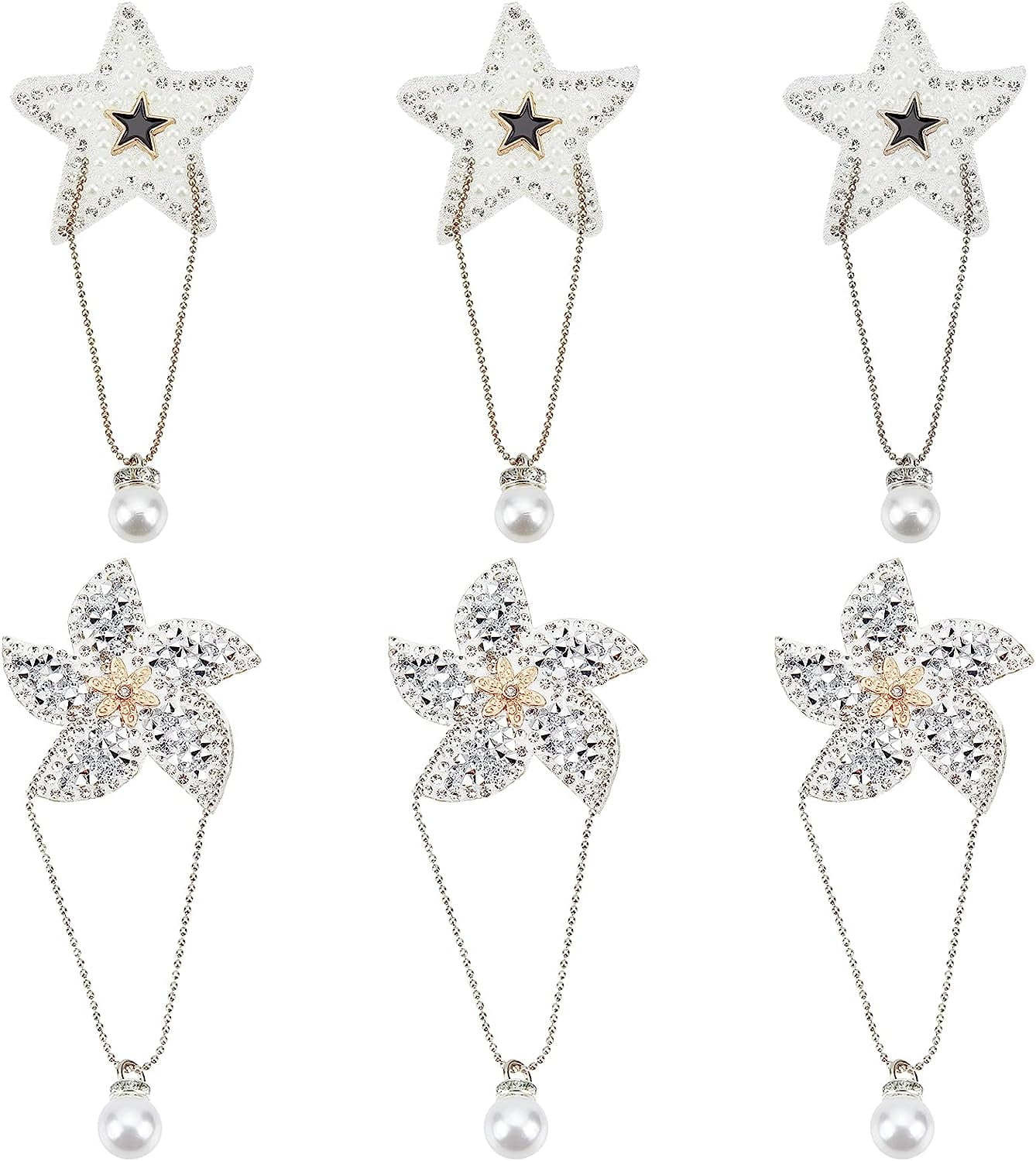 6Pcs Star & Windmill Rhinestone Clothes Patches Iron on Crystal Patches ...