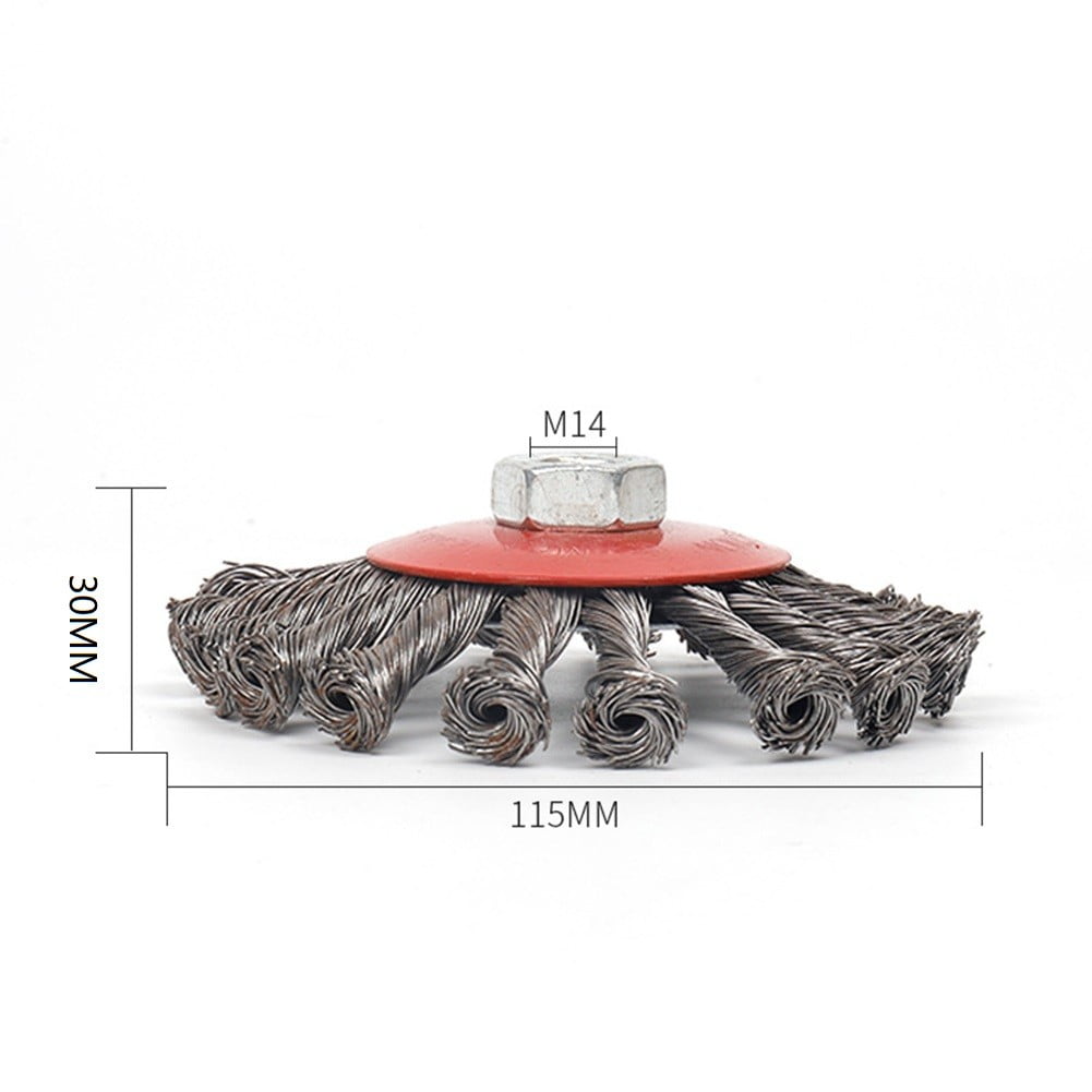 6Pcs Steel Wire Brush Brass Plated Wheels Brushes Metal Rust Burr ...