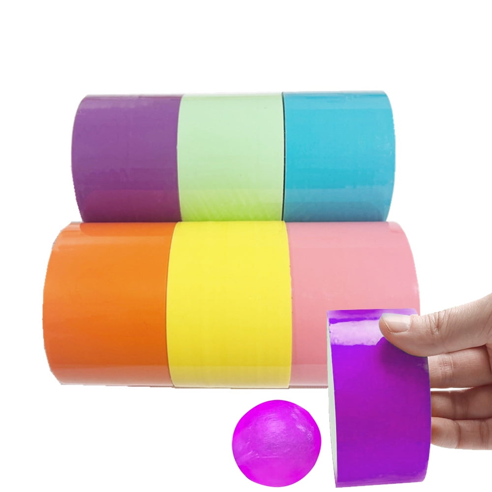 6Pcs Sticky Ball Rolling Tapes Colored Sticky DIY Crafts Color Ball ...