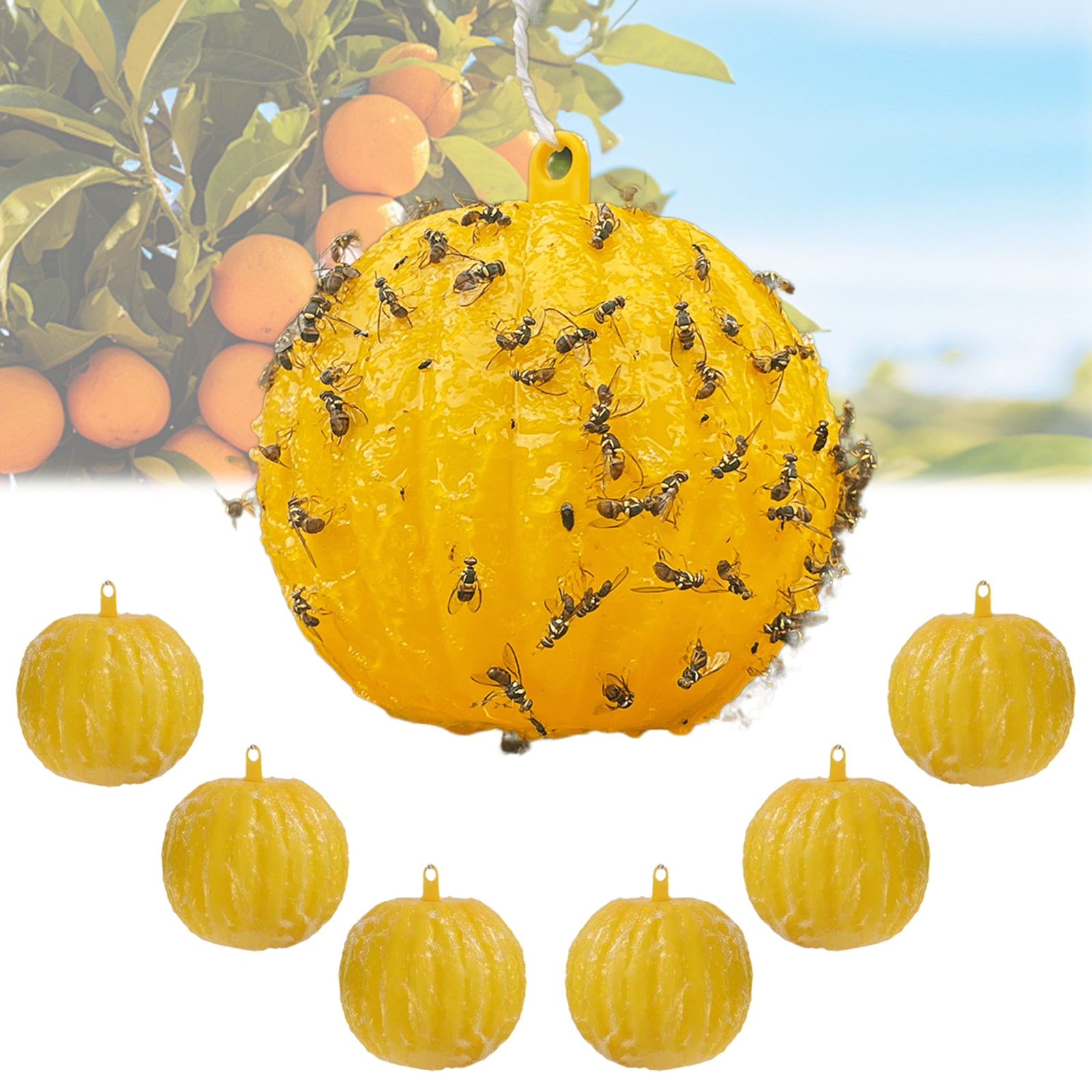 6Pcs Sticky Glue Fly Trap Balls For Indoor & Outdoor Use - Effective ...