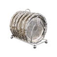 6Pcs Stylish Alloy Dessert Plates With Holder For Fruits Snacks And ...