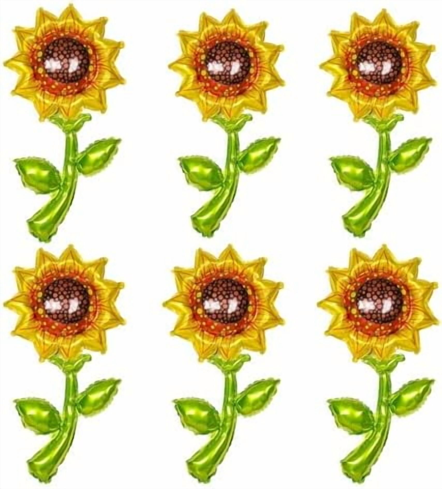 6Pcs Sunflower Balloon,34Inch Yellow Sunshine Balloons For Floral ...