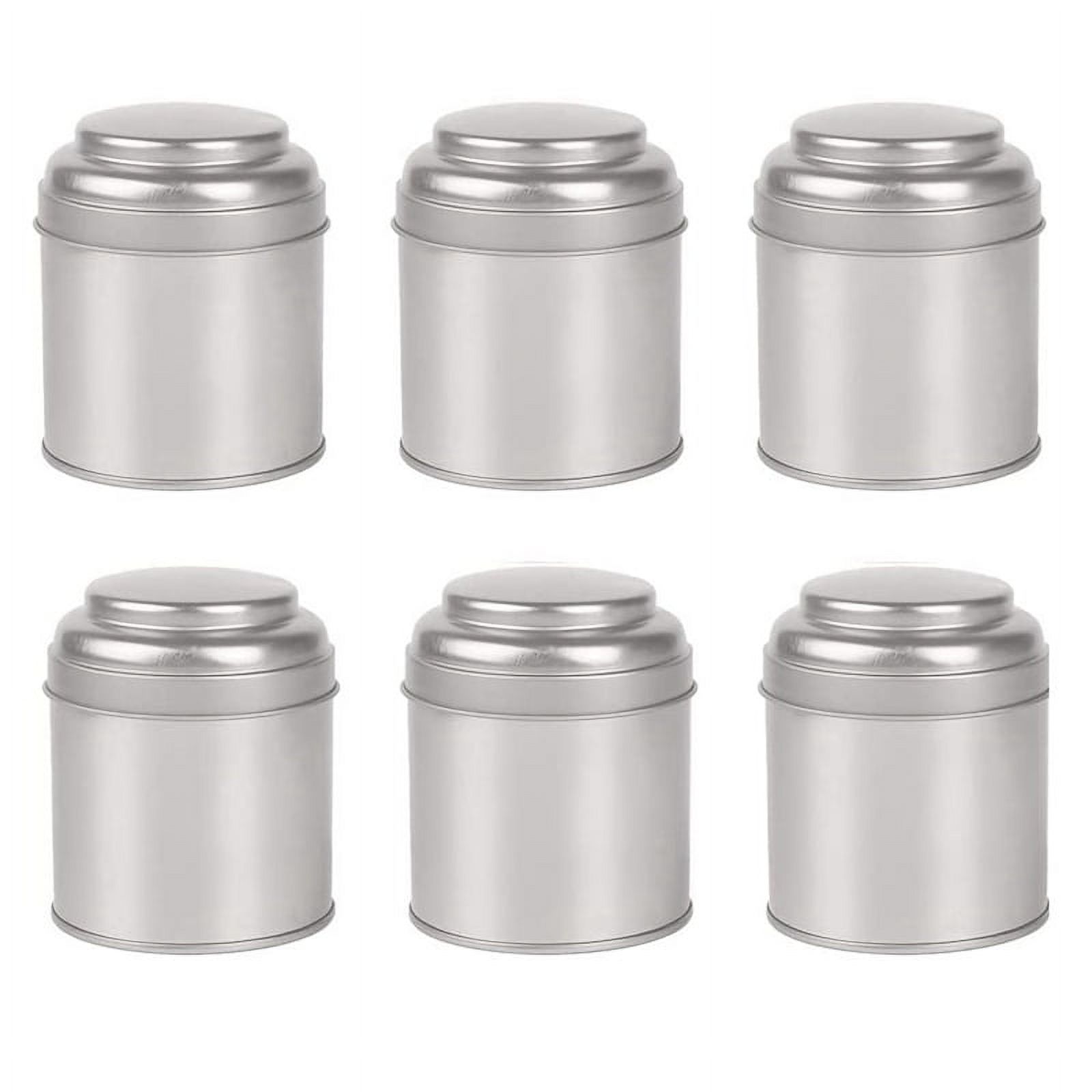 6Pcs Tea Tins Canister with Airtight Double Lids,Mini Tin Can Box and ...