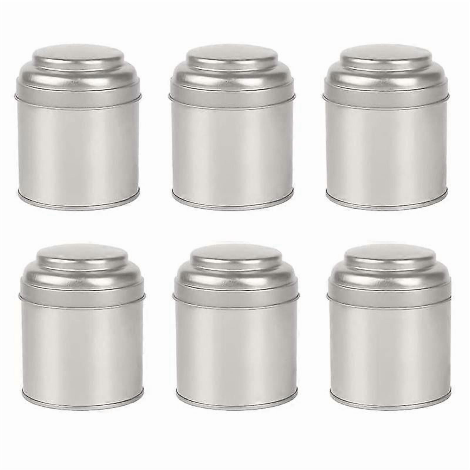 6Pcs Tea Tins Canister with Airtight Double Lids,Mini Tin Can Box and ...