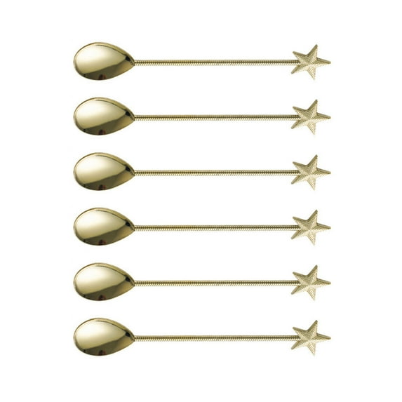 6Pcs Teas Coffee Dessert Spoon Straight Handle Stirring Spoons Dessert ...
