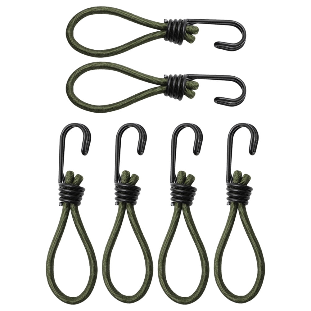 CATIEBYE 6Pcs Multipurpose Tent Hooks Dark Green Elastic Cord Buckles ...