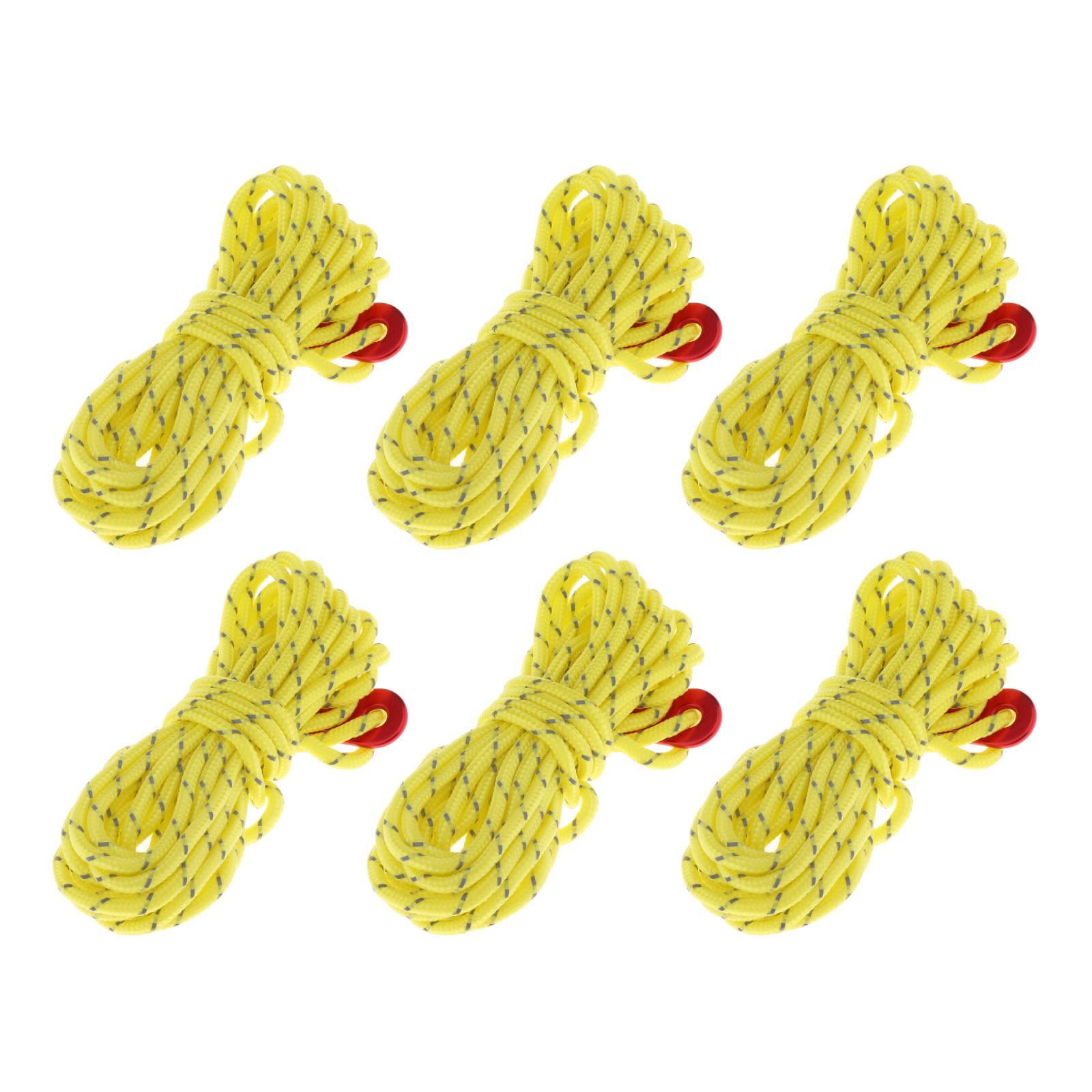 6Pcs Tent Guy Line Ropes Reflective Cord Tent Guide Nylon Rope with Guy ...