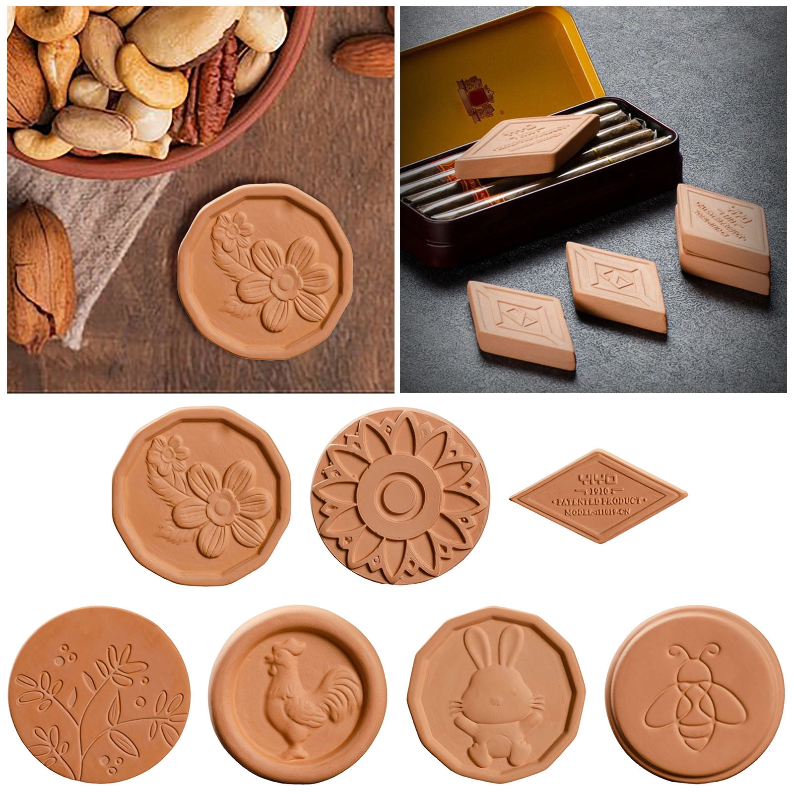 6Pcs Terracotta Brown Sugar Saver,Preserver,Brown Sugar Softener for ...