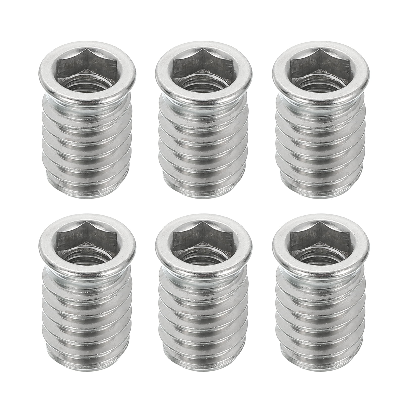 6Pcs Threaded Inserts Nuts, M8x20mm Hex Socket Drive Nut Inserts for ...