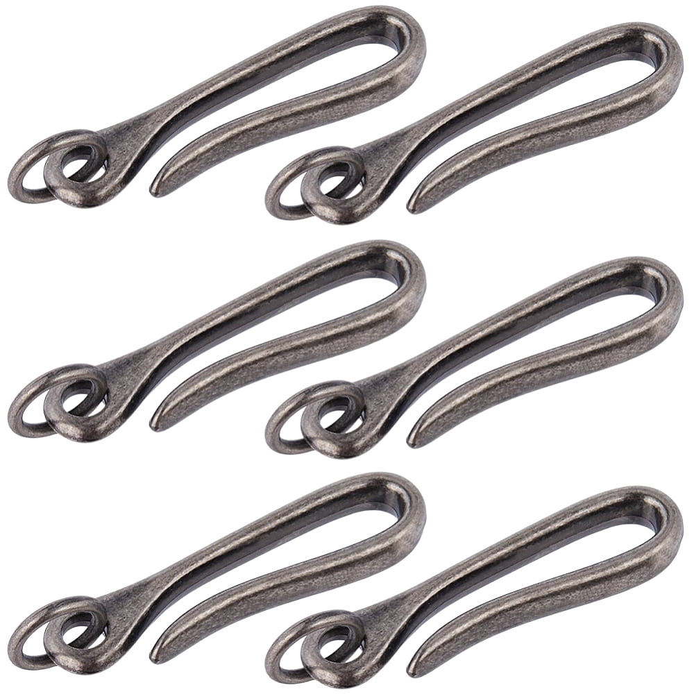 6Pcs Tibetan Style Alloy Hook Clasps with Jump Rings for Keychain ...