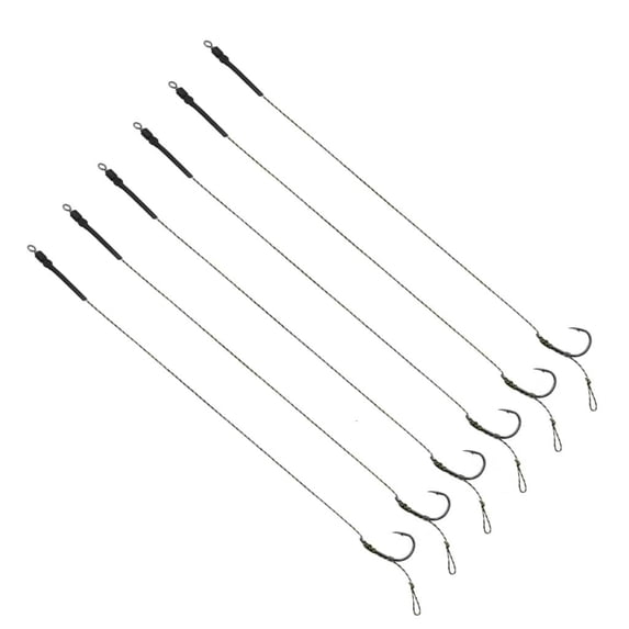 6Pcs Tied Boilie Baits Rig Hook with Fishing Line Link Tied Rig Hook ...