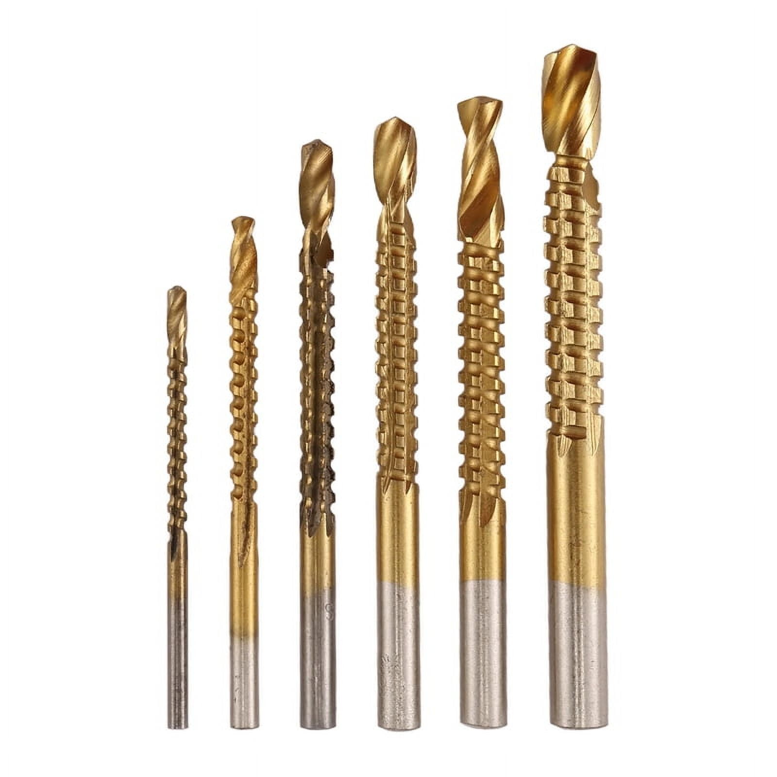 6Pcs Titanium Drill Saw Bit Set, HSS Serrated Hole Drilling, 3-8mm ...