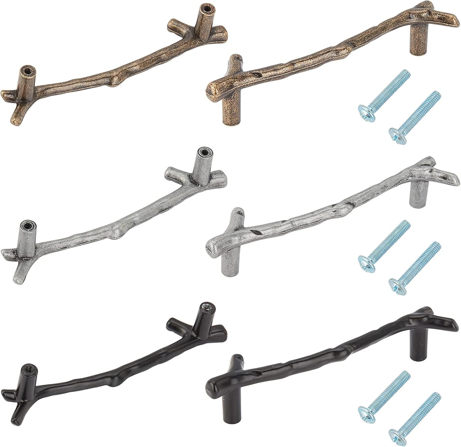 6Pcs Tree Branch Drawer Knobs Resin Tray Handles Twig Drawer Pulls ...